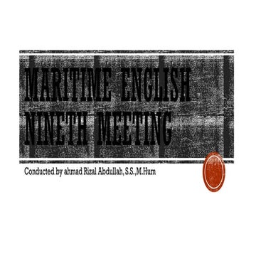 Maritime English for seaman on the vessels | PPT