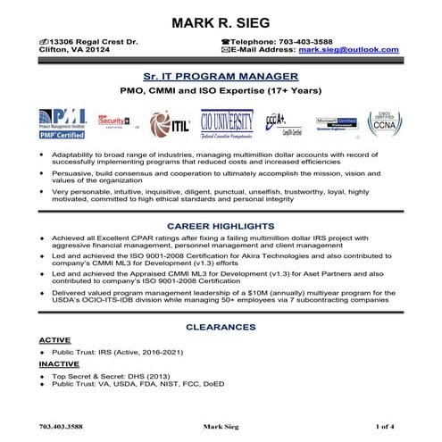 Sr. IT Program Manager | PDF