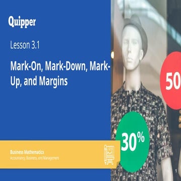 Business math - Mark on- up and Mark down | PPTX