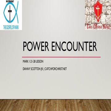 Mark 1:21-28 Bible Study | Power Encounter | PDF