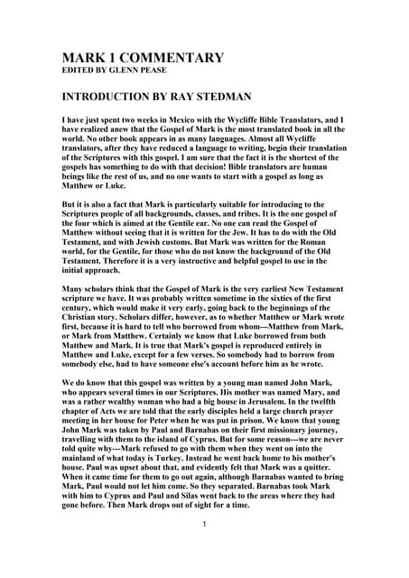 The Gospel Of Mark | PPT