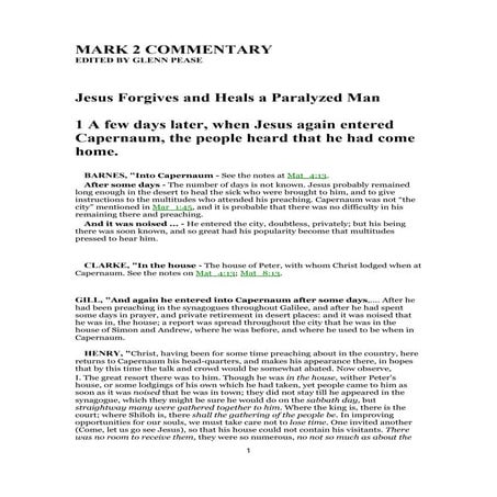 Mark 2 commentary | PDF | Judaism | Religion & Spirituality