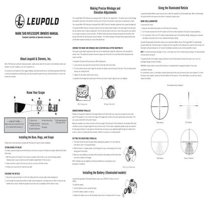 Instruction manual | Leupold Mark 5 HD Rifle Scope | Optics Trade | PDF