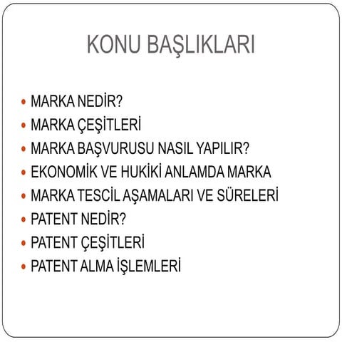 Marka patent kavrami | PPTX