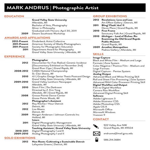 Mark Andrus CV | PDF