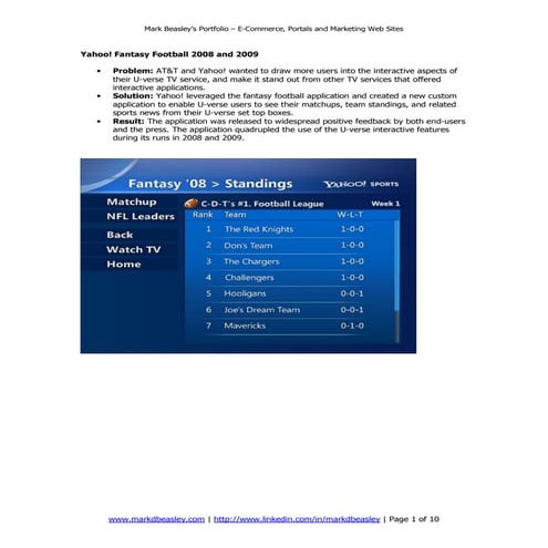 Mark Beasley Web Projects | PDF