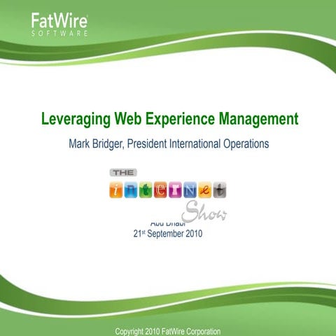 Mark bridger fatwire | PPT | Web Development | Internet