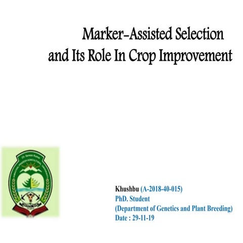 Marker Assisted Selection Pptx