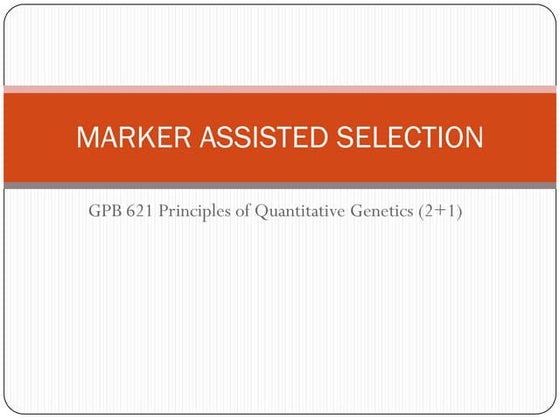 markers in plant breeding. | PPT