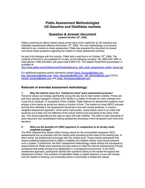 Platts moc explained | PDF