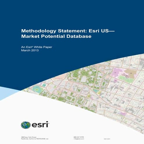 Esri Data Tapestry Segmentation Methodology Statement | PDF