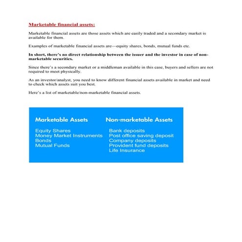 Marketable financial assets | DOCX