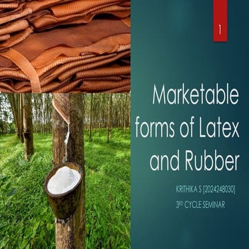 Marketable forms of Latex and Rubber (A Review) | PPTX