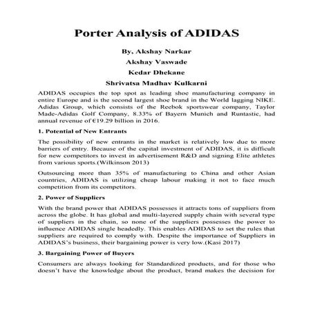 Adidas Management and Managerial Structure | PPTX