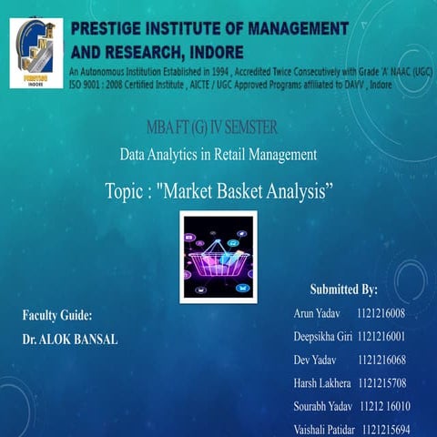 Market Basket Analysis Presentation 1 [1] Pptx Data Analysis Using Retail Management Pptx