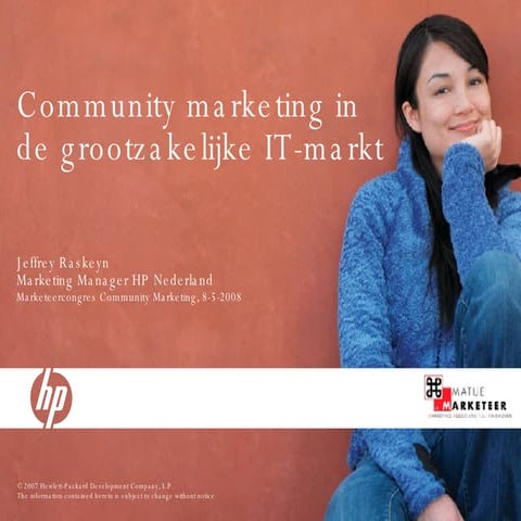 MarketeerCongres 2008: HP - Jeffrey Raskeyn | PPT