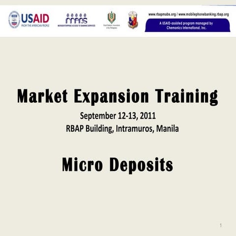 Market expansion through Micro Deposits | PPT