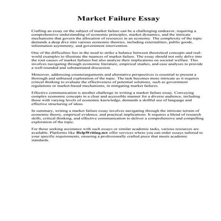 Market Failure Essay.pdf | Business | Business and Finance