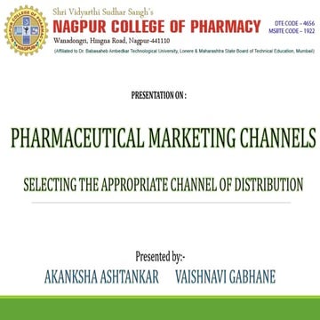 Pharmaceutical marketing channels - selecting appropriate channel of ...