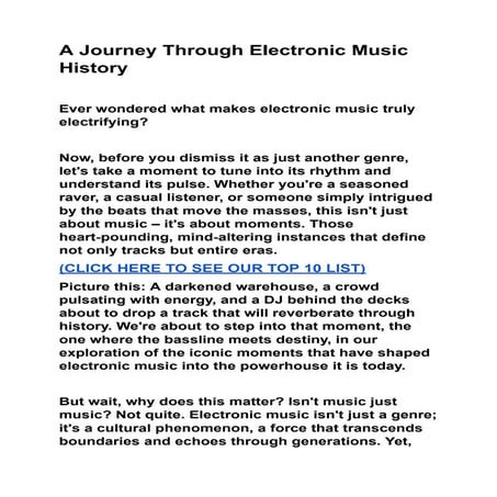 A Journey Through Electronic Music History | PDF