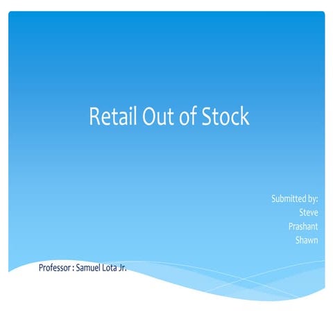 Retailers out of stock | PPTX