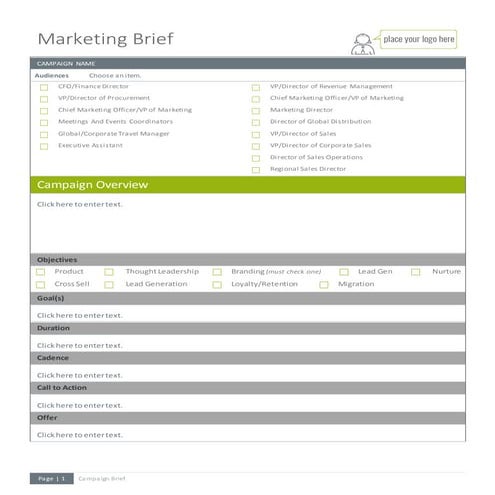 Marketing campaign-brief | DOCX | Marketing and Advertising | Business