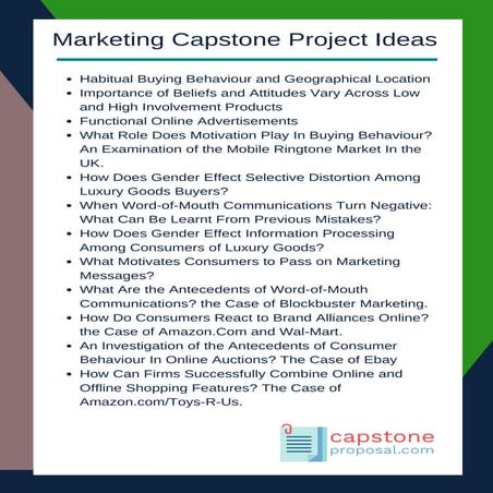 Marketing Capstone Project Ideas | PDF