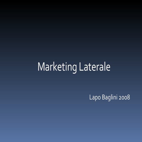 Marketing Laterale | PPT