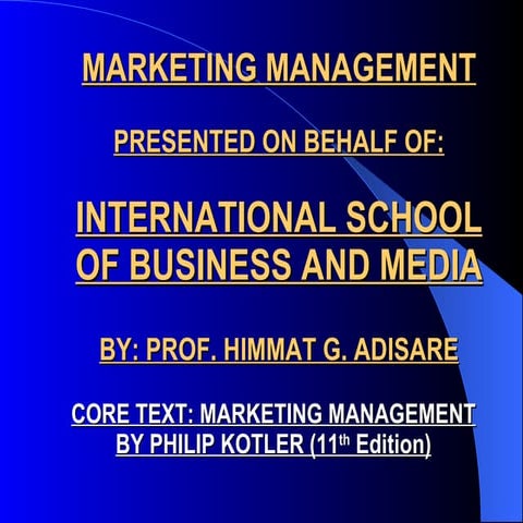 Marketing Management | PPT | Business Administration | Business