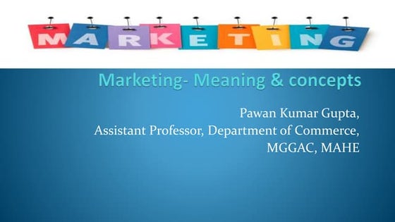 Unit 1 introduction to marketing - Class 11 - CBSE - 2016/17 | PDF ...