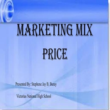 Marketing mix,price | PDF