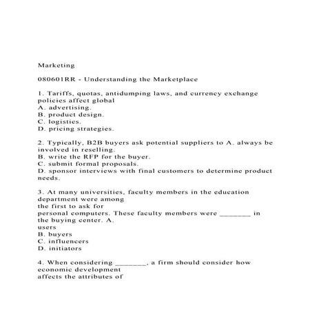 Marketing 080601RR - Understanding the Marketplace .docx | Business ...