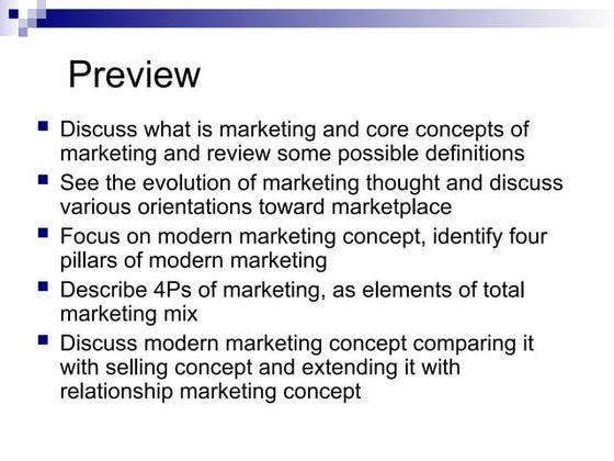 Chapter 1 introduction to marketing present | PPT