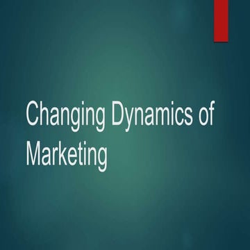 Changing Dynamics of Marketing | PPTX