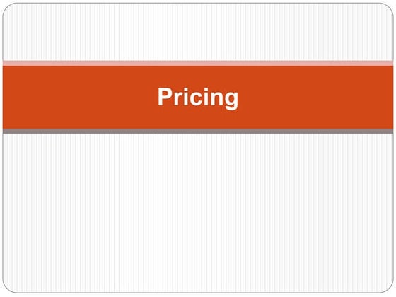 Costing and pricing | PPTX