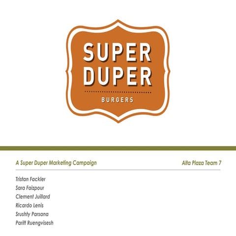 Super Duper Burger_Brand Awareness Campaign | PDF
