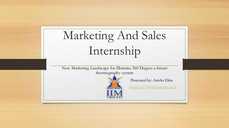 Marketing and sales internship