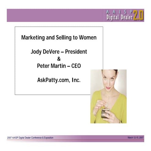 Marketing And Selling To Women | PDF