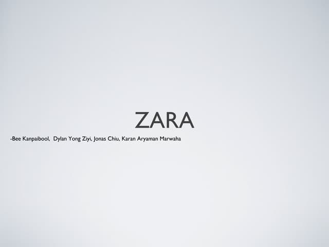 Zara - Study Case | PPT
