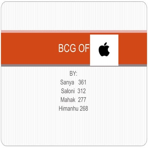 BCG matrix analysis of Apple inc. | DOCX