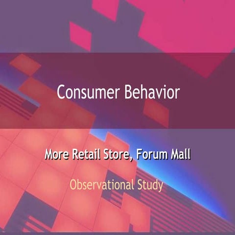 Consumer Behavior - Retail Store | PPTX