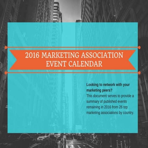 Top Marketing Associations Global Event Calendar | PPTX