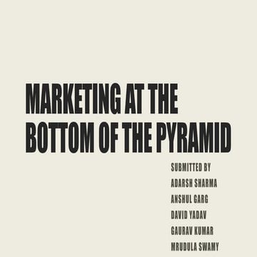 Marketing at the bottom of the pyramid | PPTX