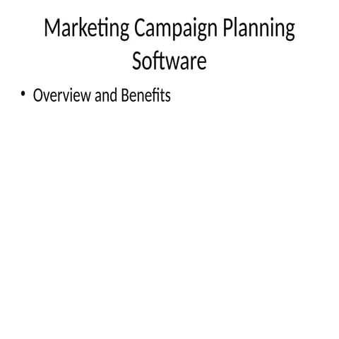 Streamlined Marketing Campaign Planning with crm | PPTX