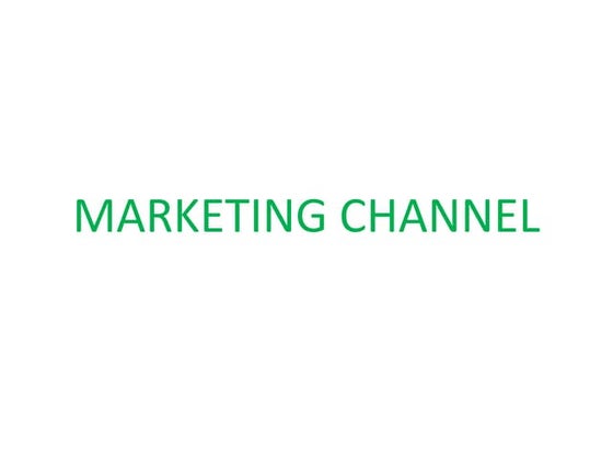 Distribution channels marketing management ppt | PPT