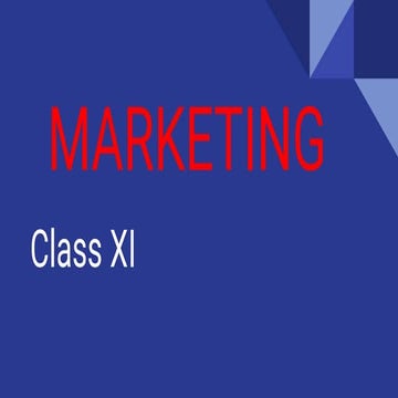 Marketing class XI CBSE | PPTX