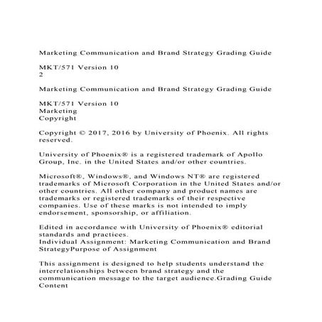 Marketing Communication and Brand Strategy Grading GuideMKT.docx ...