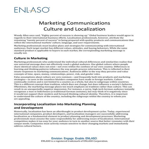 Marketing Communications Culture and Localization | PDF | Advertising ...