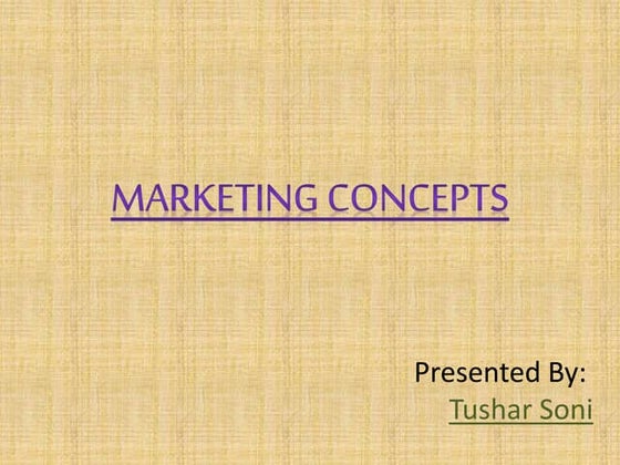 Core Concepts of Marketing | PPT