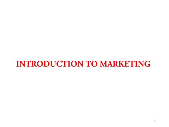 Unit 1 introduction to marketing - Class 11 - CBSE - 2016/17 | PDF